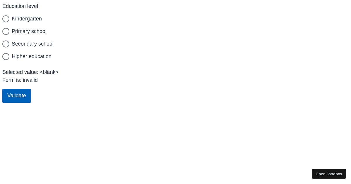 react-hook-form radio validation bug, v7.56.2 (Controller) - Codesandbox