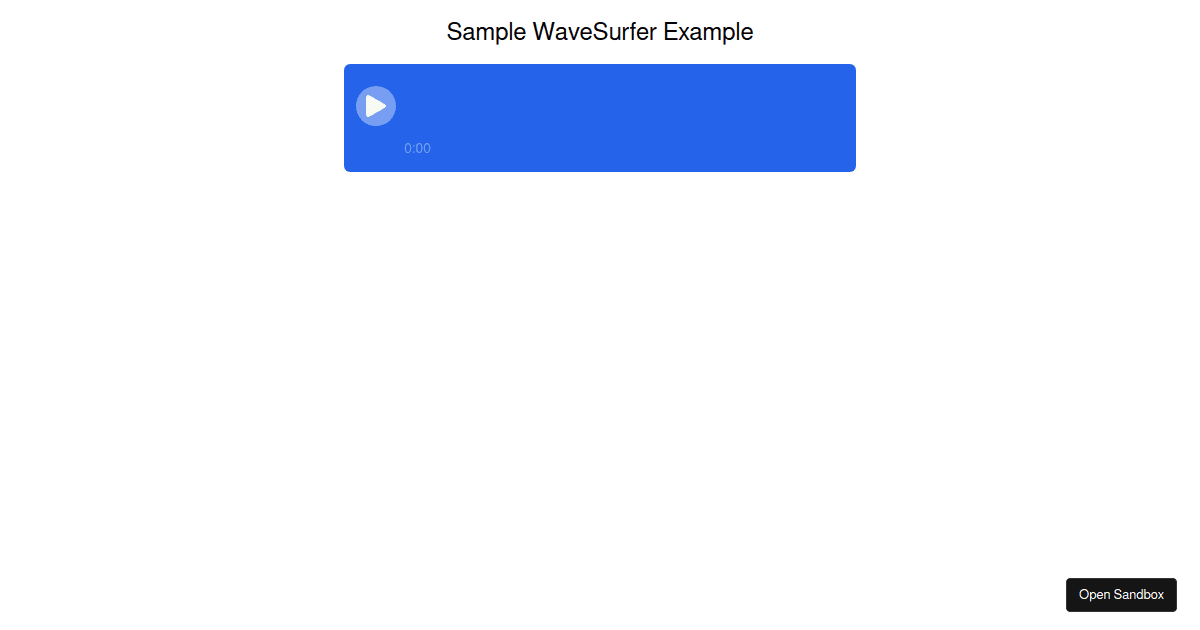 Sample WaveSurfer Example - Codesandbox