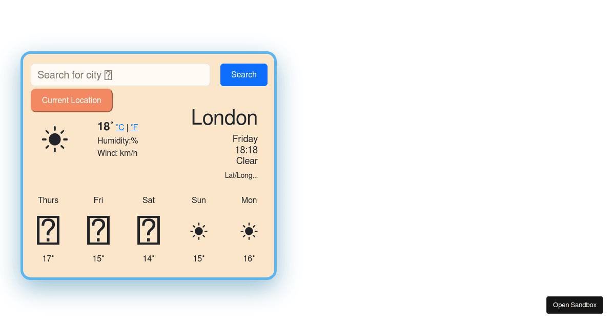 Weather Project - Codesandbox