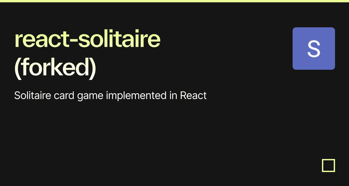 react-solitaire (forked) - Codesandbox