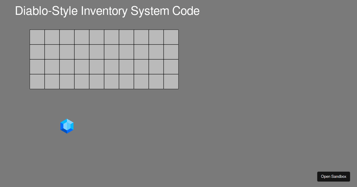 Diablo Style Inventory System - Codesandbox
