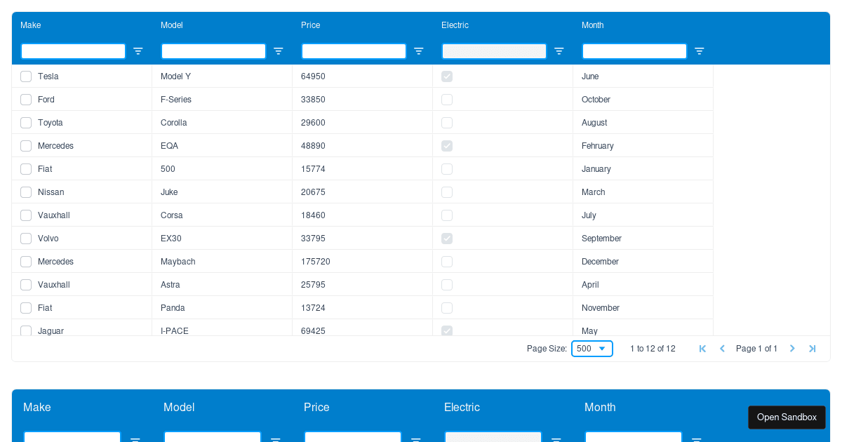 ag-grid-compact-table - Codesandbox