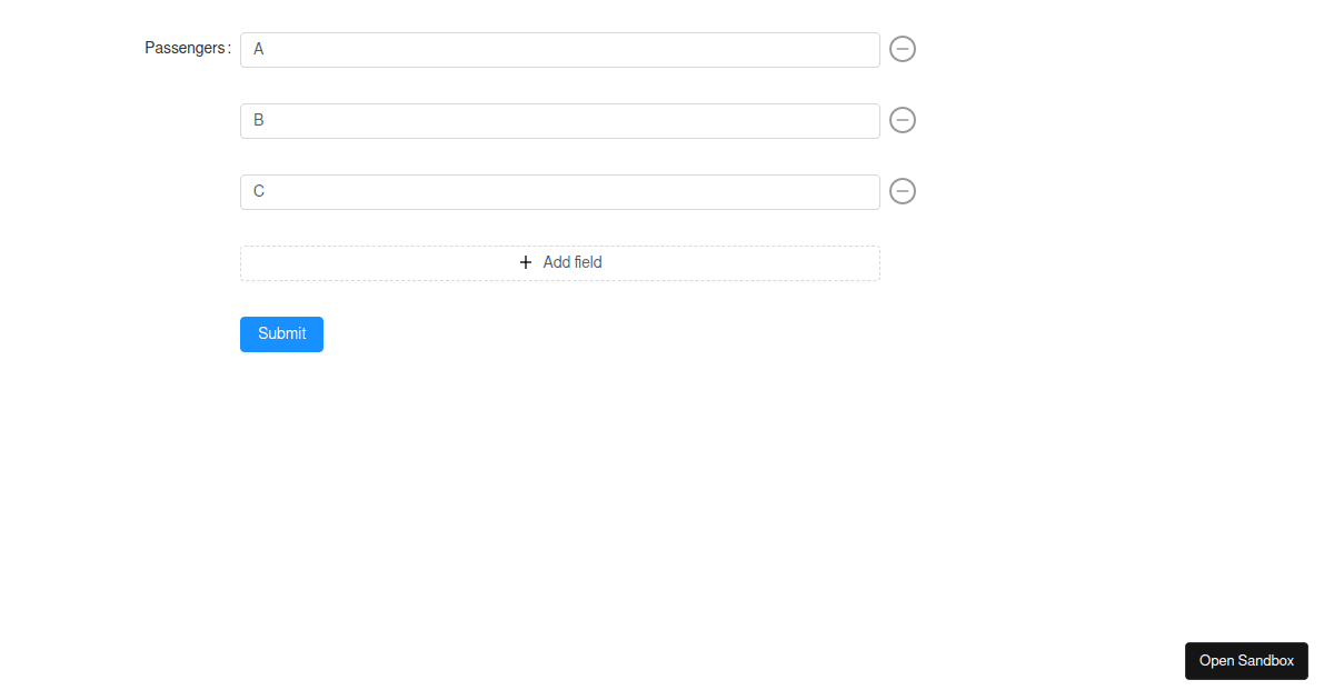 Duplicate form - Codesandbox
