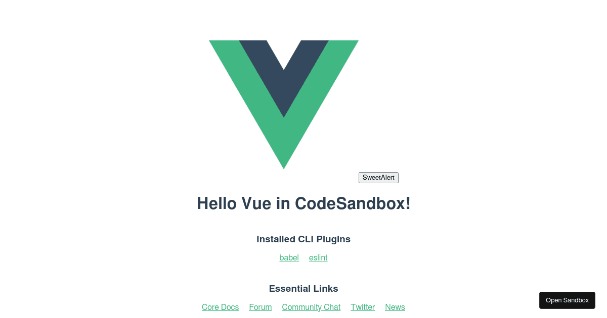 CerBor/Vue_Sweetalert2 - Codesandbox