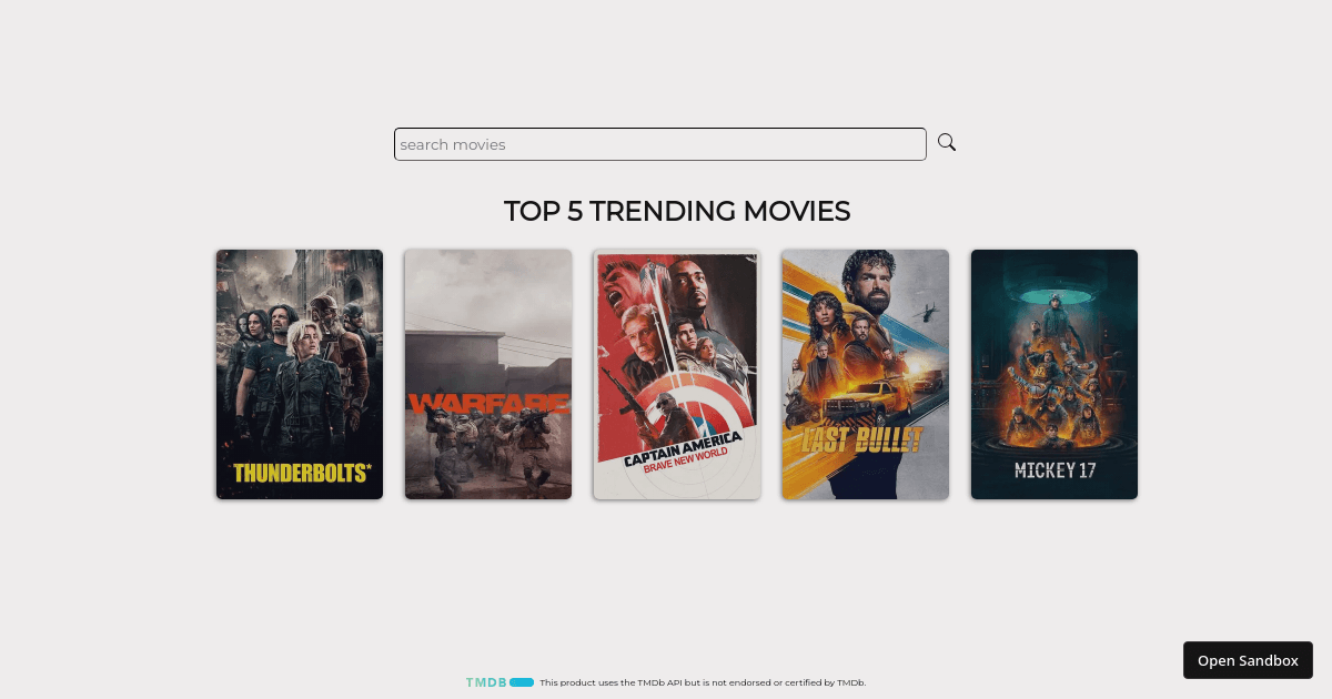 TMDB API Challenge - Codesandbox