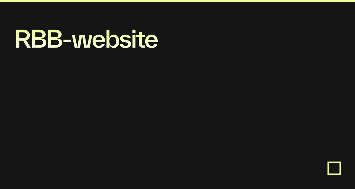 RBB-website - Codesandbox