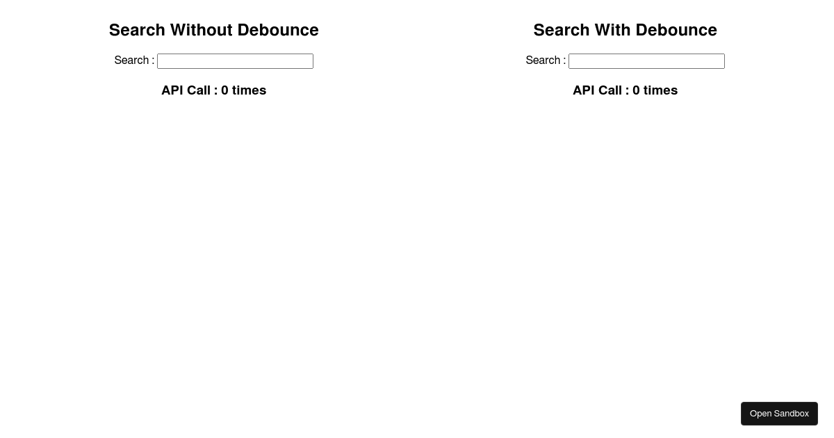 Debouncing Blog - Codesandbox