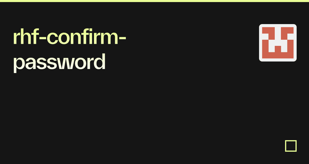 rhf-confirm-password - Codesandbox