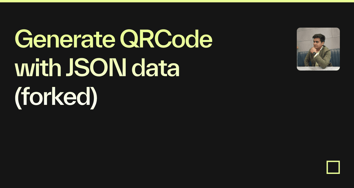 Generate QRCode with JSON data (forked) - Codesandbox