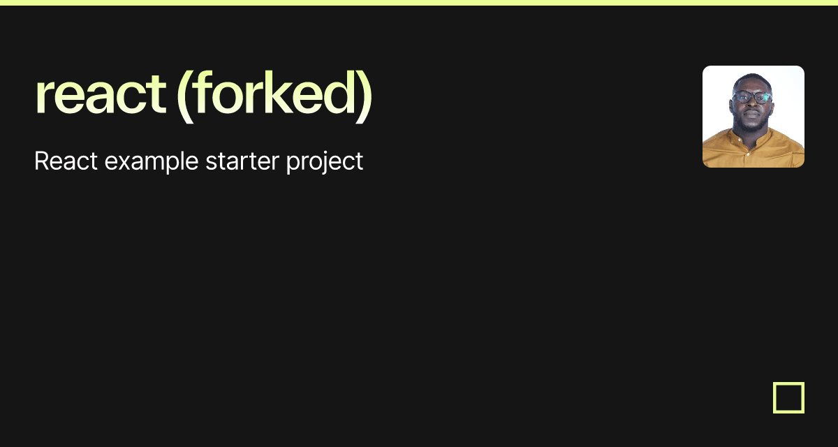 React Forked Codesandbox