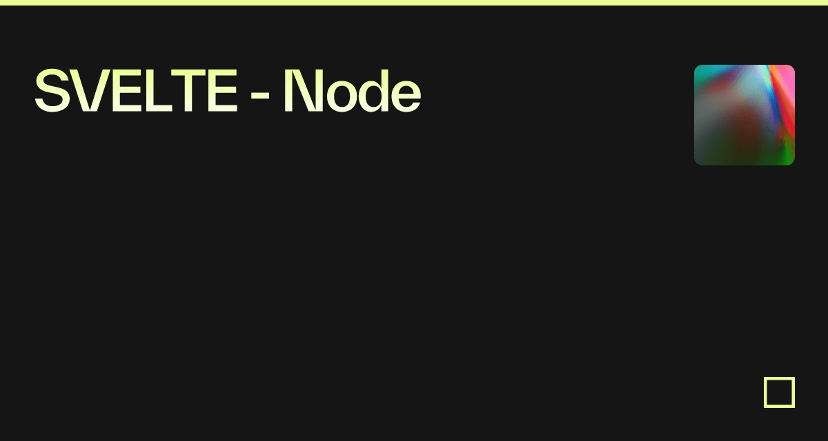 Svelte Node Codesandbox