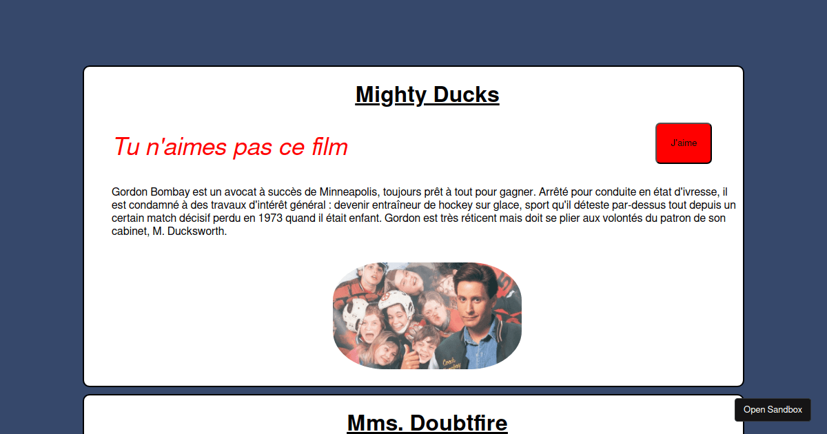 dbeaunoyer/React-Projet-1 - Codesandbox