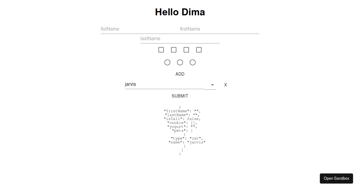 Formik - Codesandbox