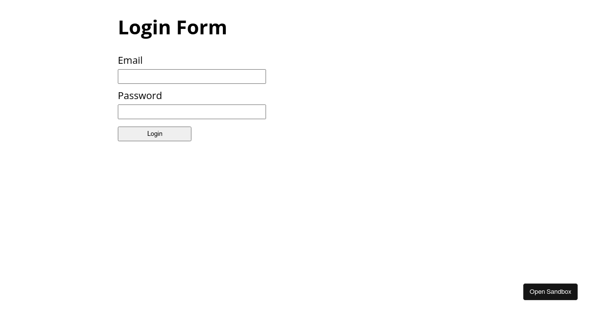 Login form assignment - Codesandbox