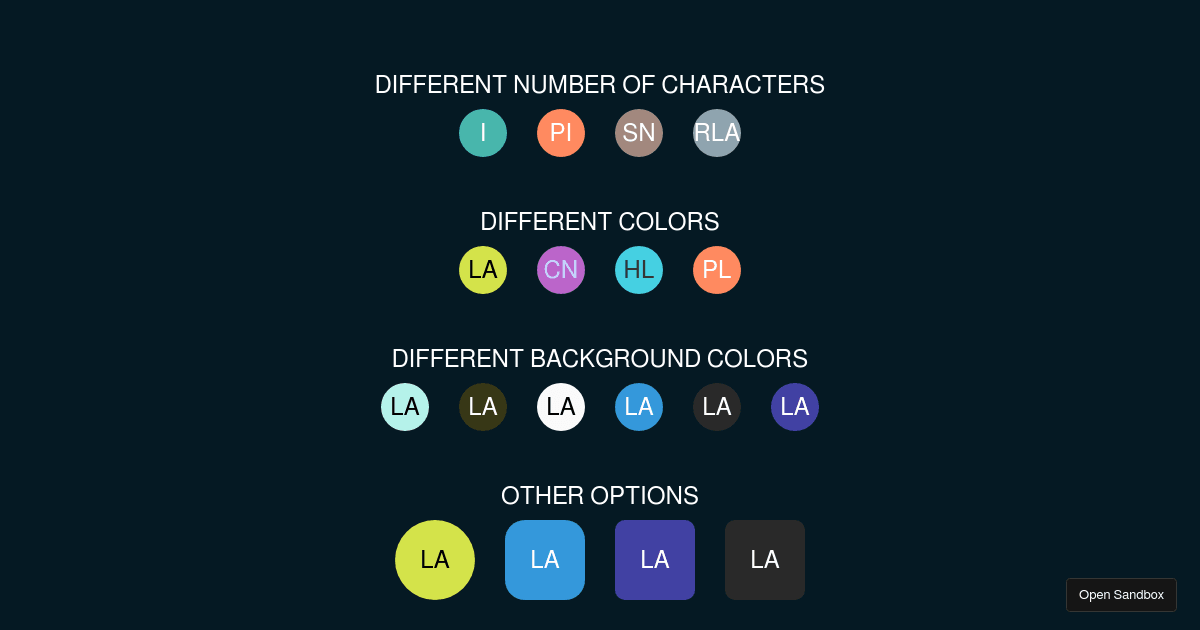 react-lettered-avatar (forked) - Codesandbox