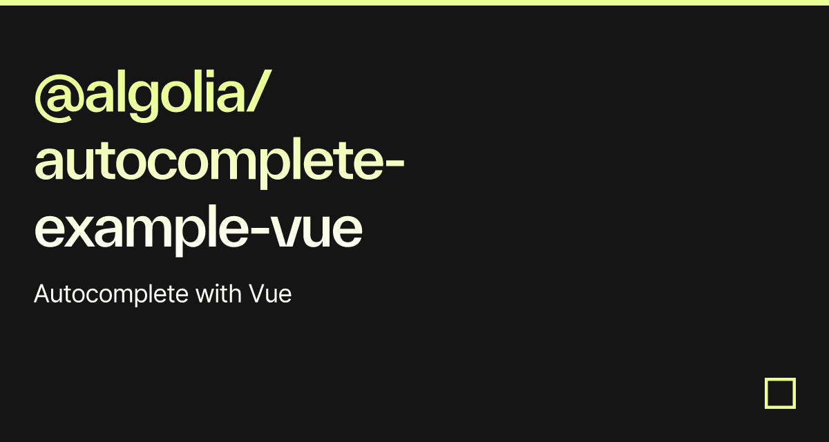 @algolia/autocomplete-example-vue - Codesandbox