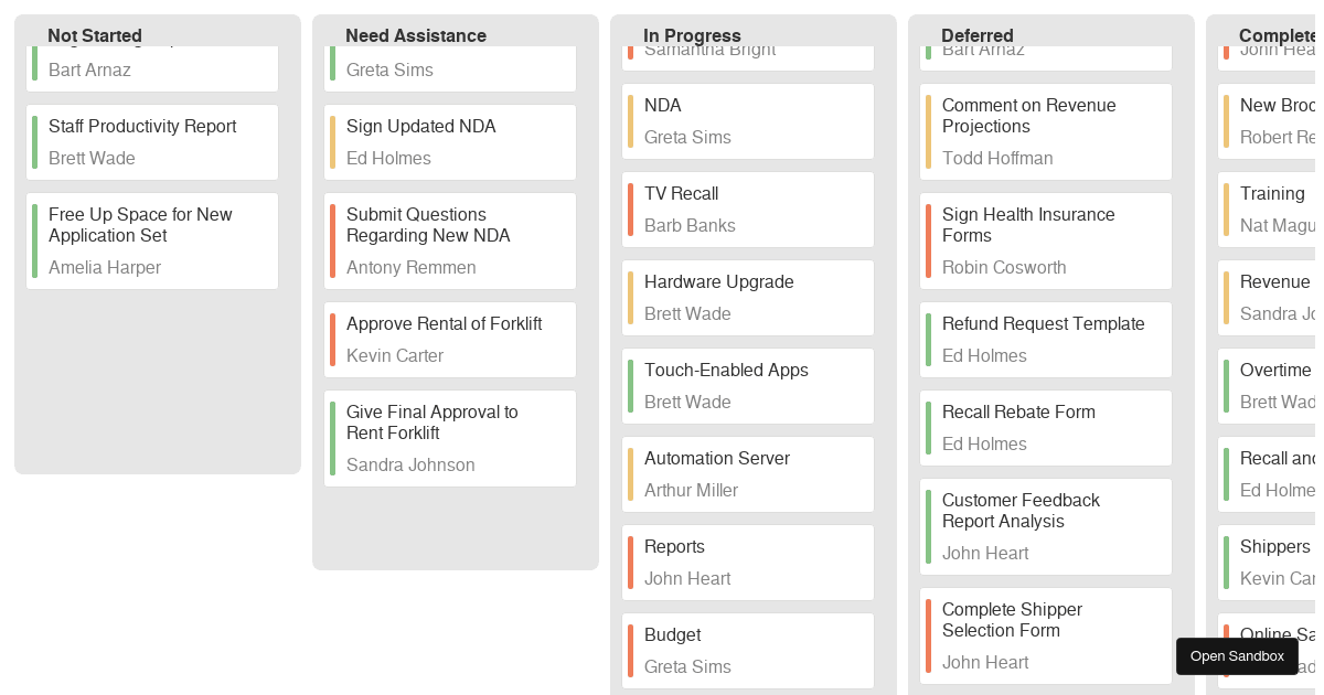 Kanban - DevExtreme Sortable - Codesandbox