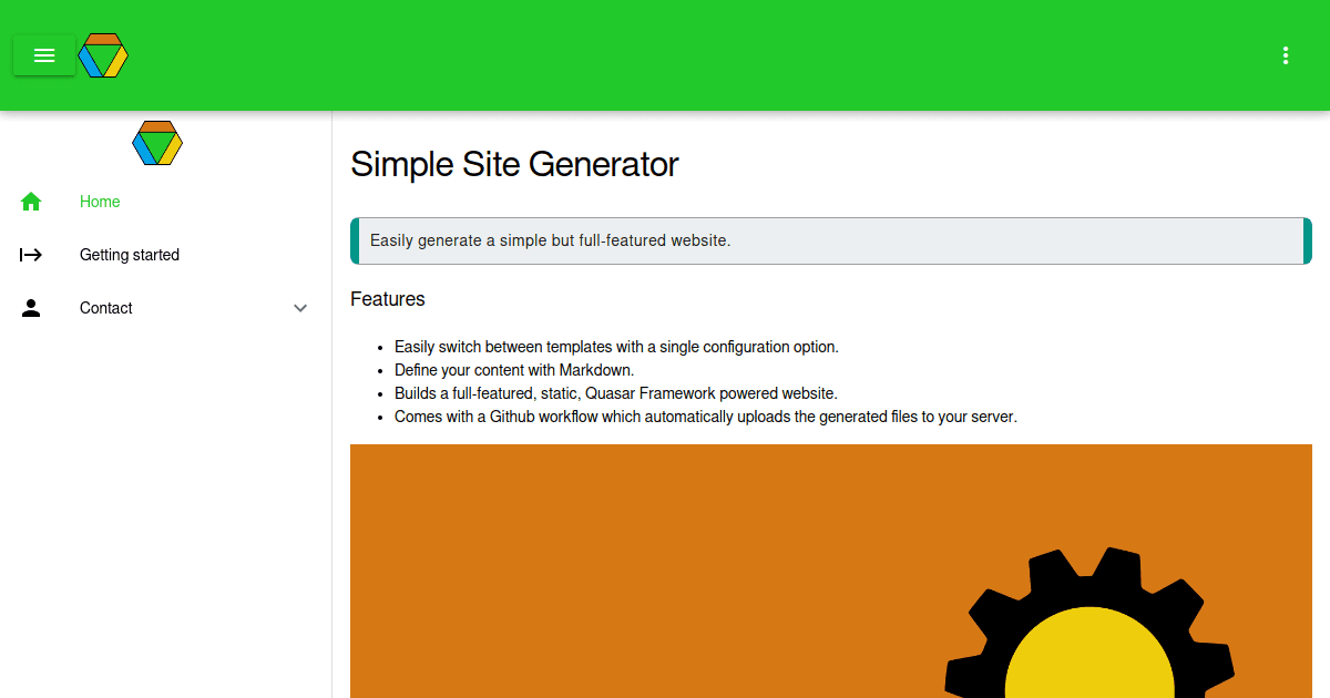 Simple Site Generator - Codesandbox