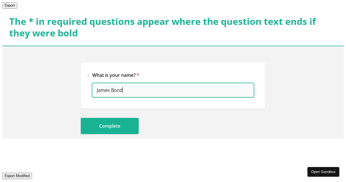 Survey-Pdf-Bold question titles - Codesandbox