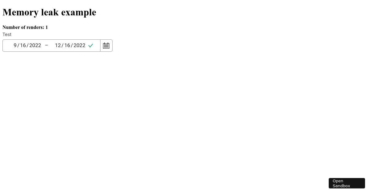 Test Memory Leak Codesandbox