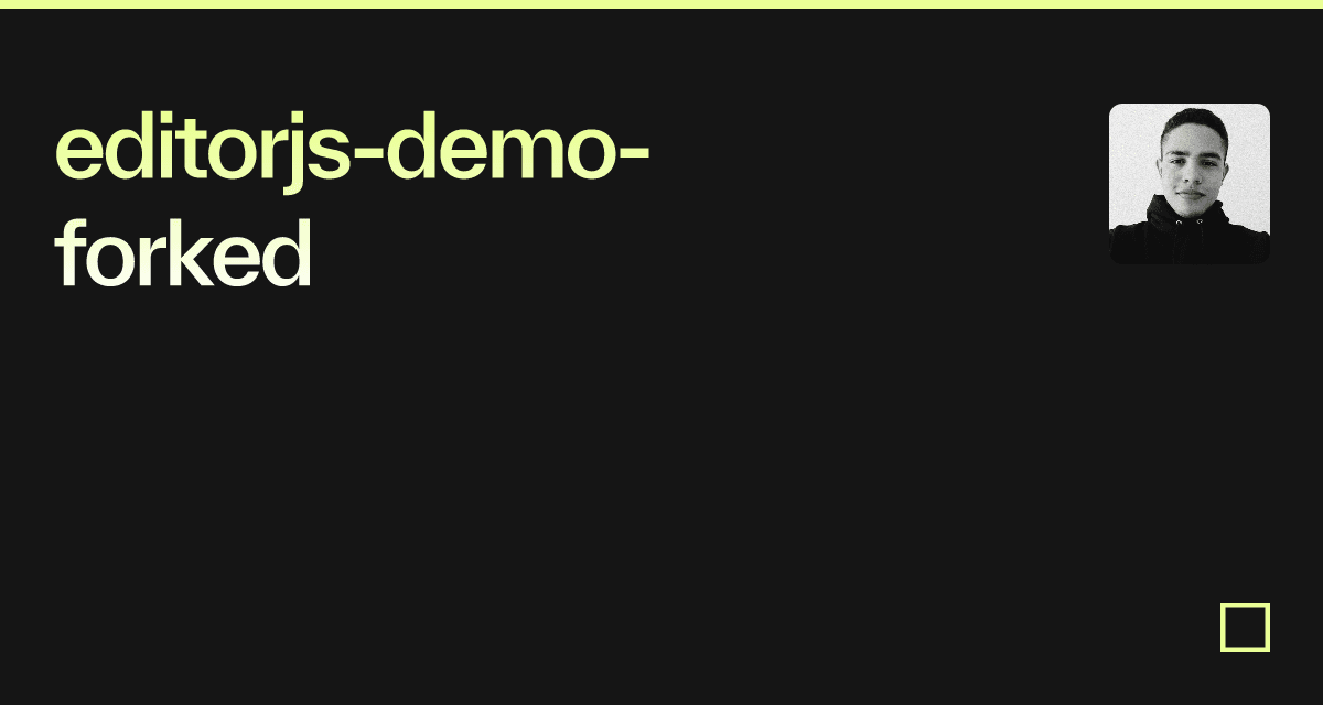 Editorjs Demo Forked Codesandbox