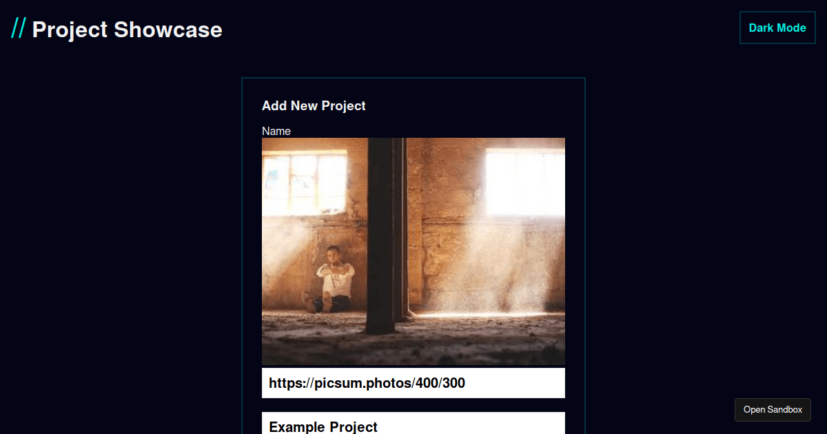 project-showcase-example - Codesandbox