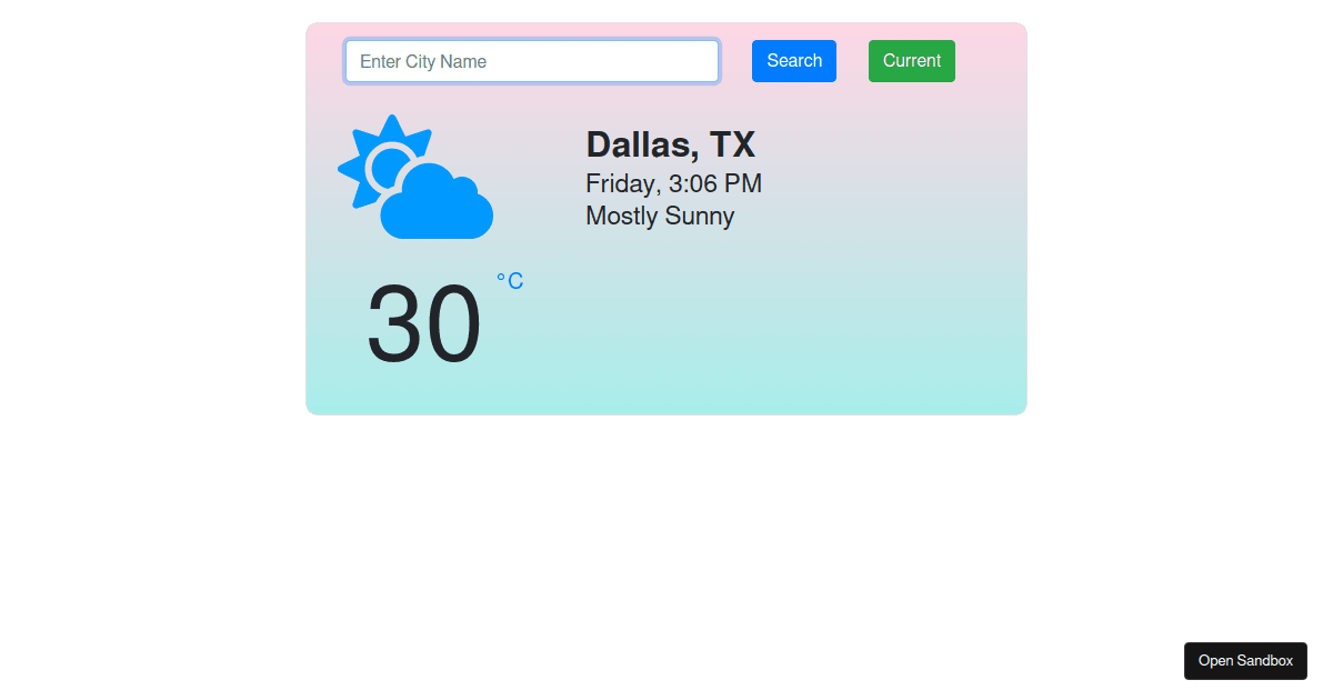 Weather App API - Codesandbox