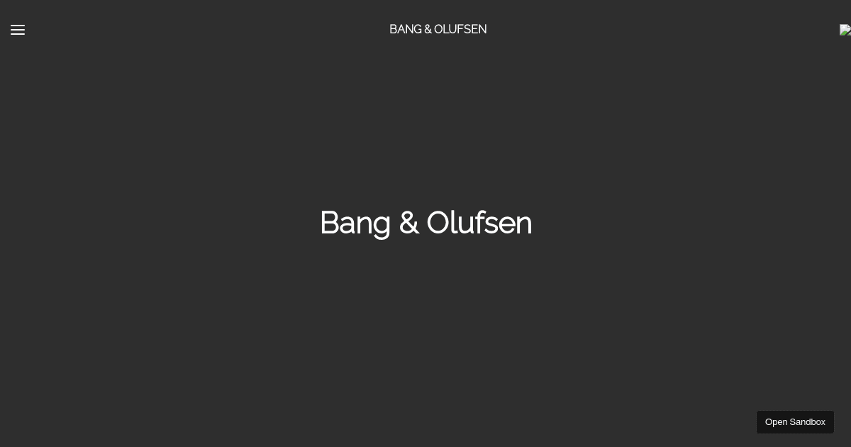 Bang & Olufsen Navigation Rebuild - Codesandbox