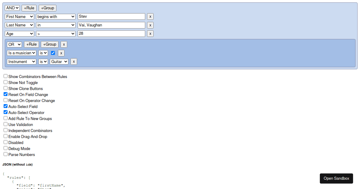 react-querybuilder-ci - Codesandbox