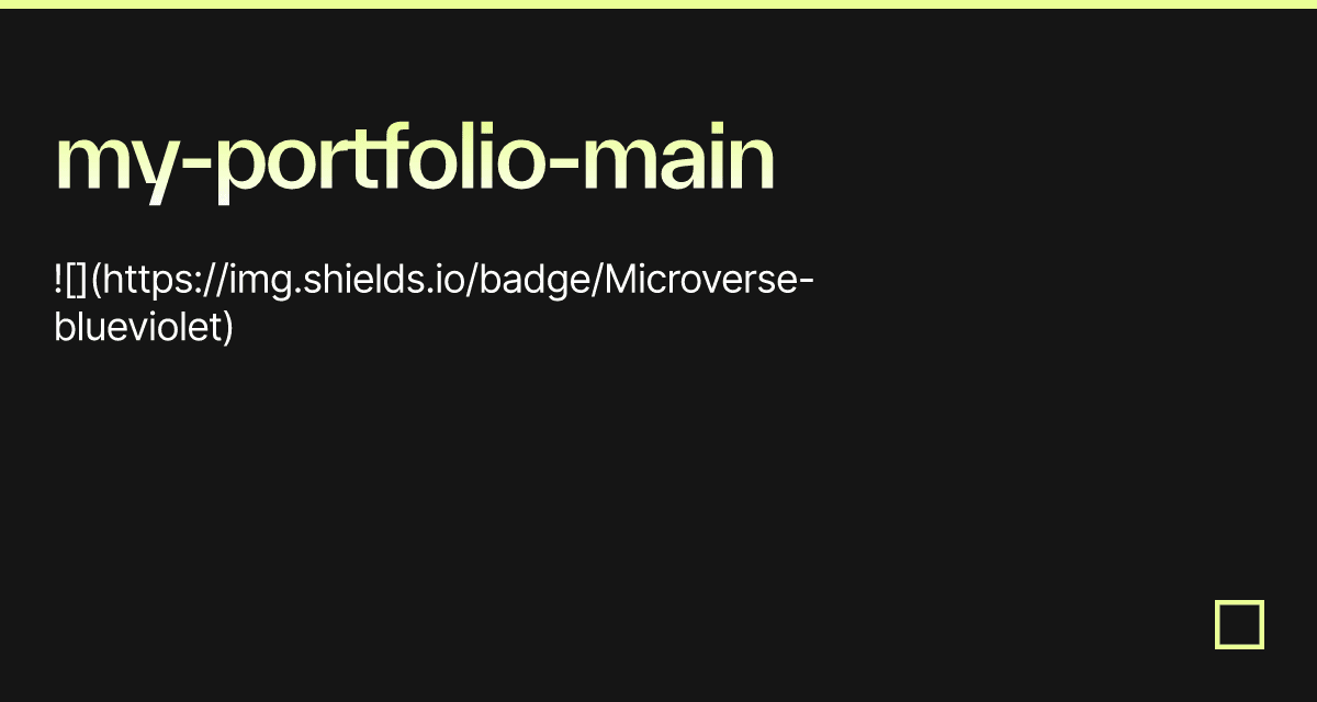 my-portfolio-main - Codesandbox