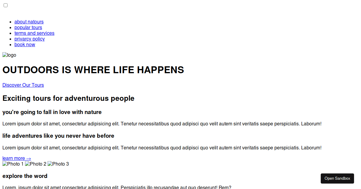 natours - Codesandbox