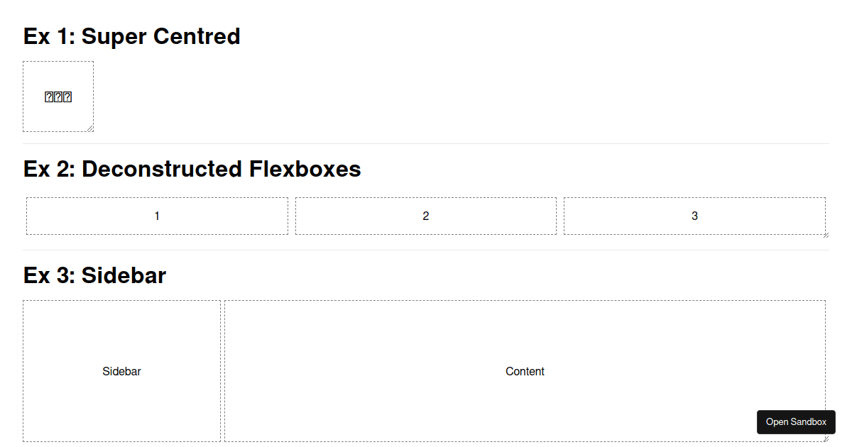 1-line layouts - Codesandbox