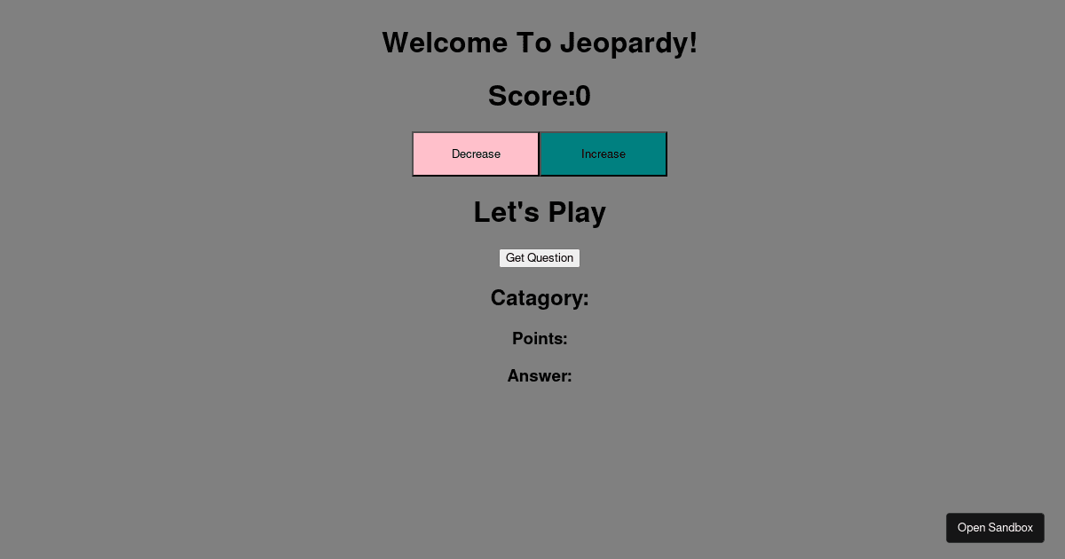 jeopardy - Codesandbox