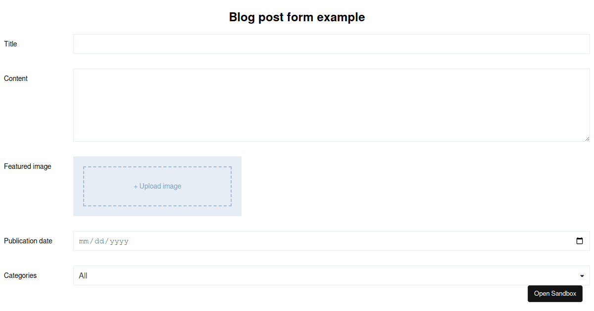 React Standalone Form advanced example - Codesandbox