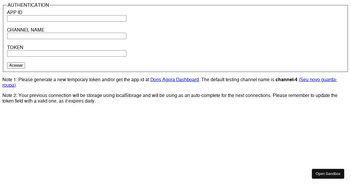 Agora Web - Codesandbox