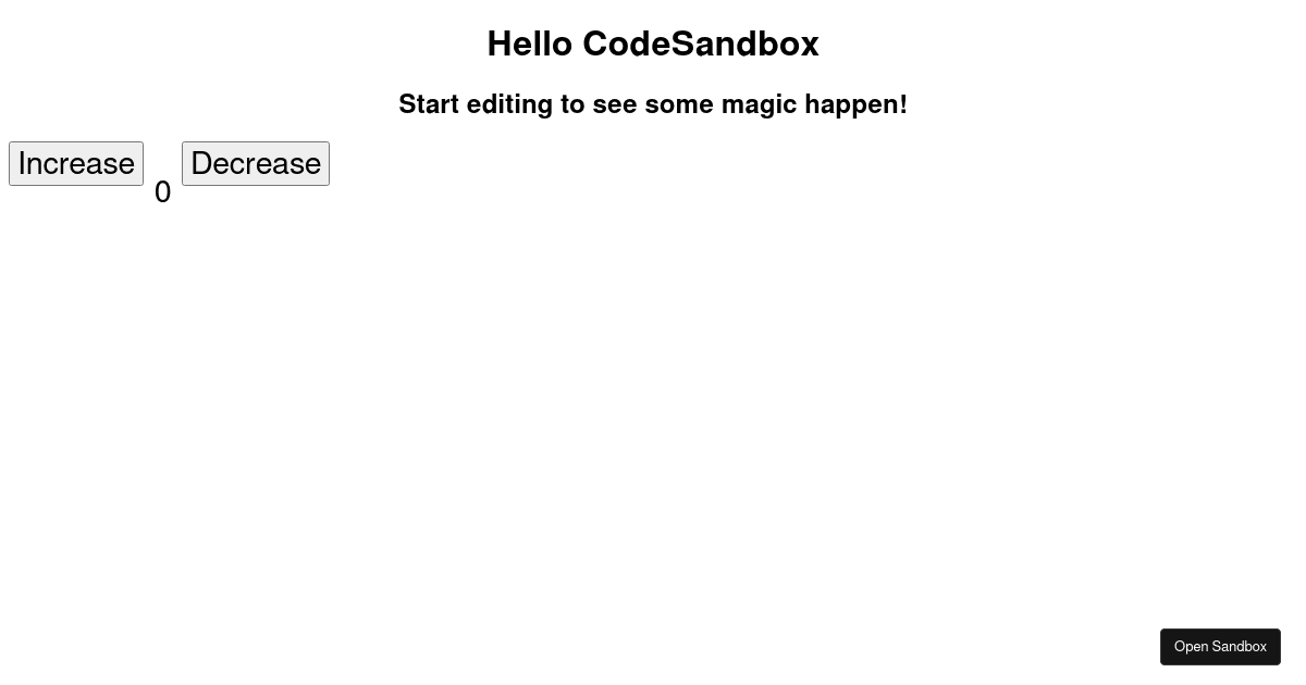 Sample React Button - Codesandbox