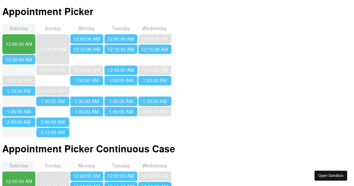 appointment-picker - Codesandbox