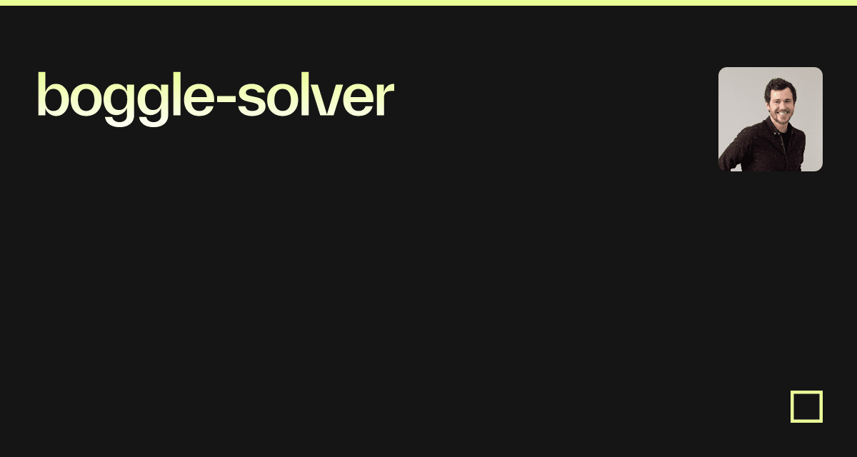 boggle-solver - Codesandbox