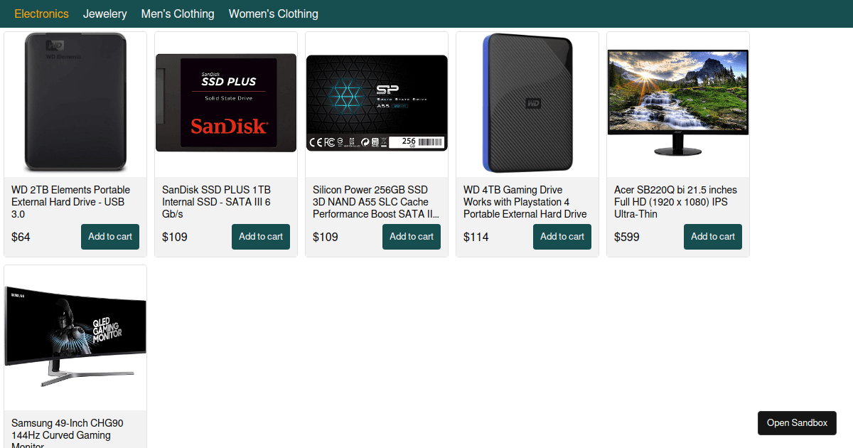 Ecommerce Redux Codesandbox 9606