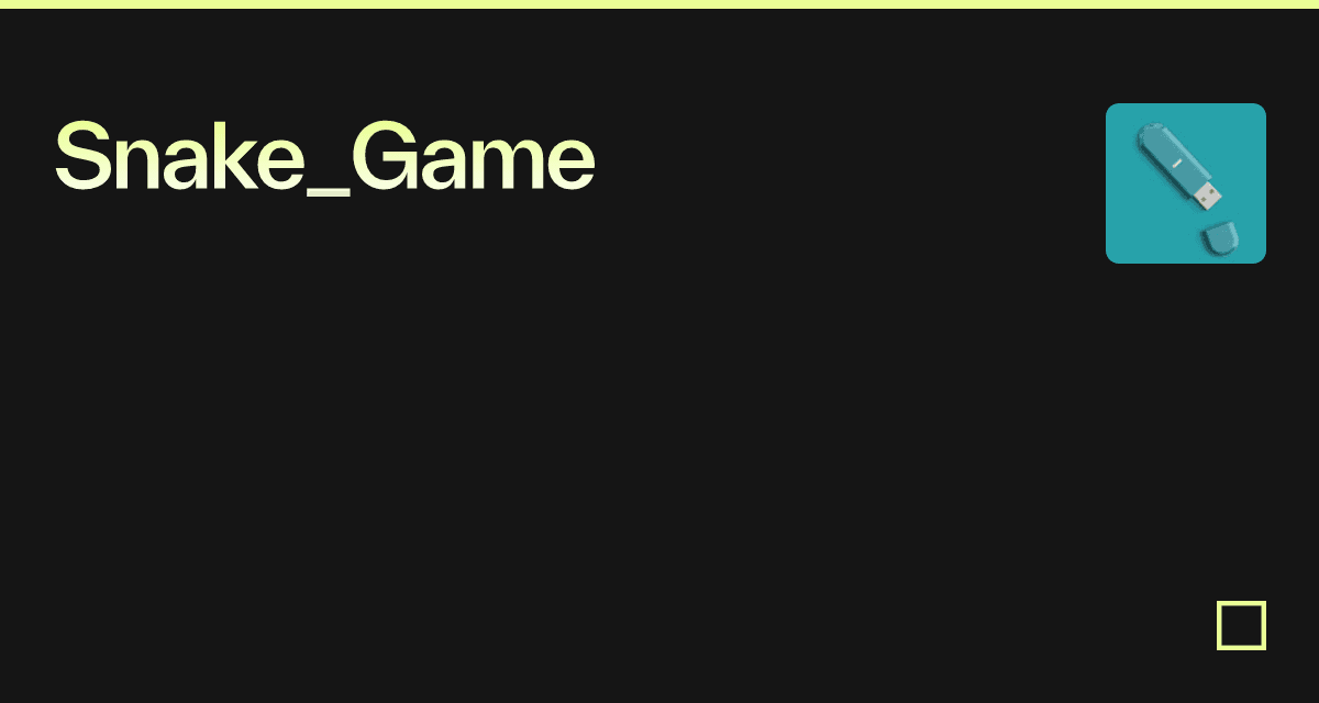 Snake_Game - Codesandbox