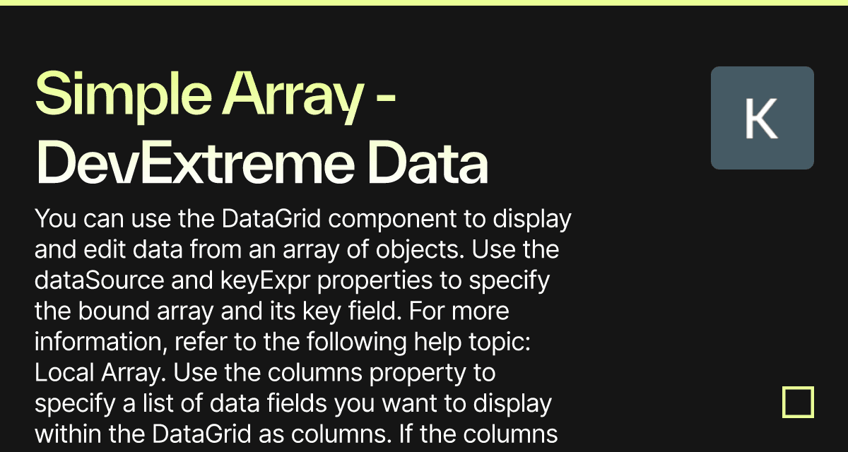 Simple Array Devextreme Data Grid Forked Codesandbox