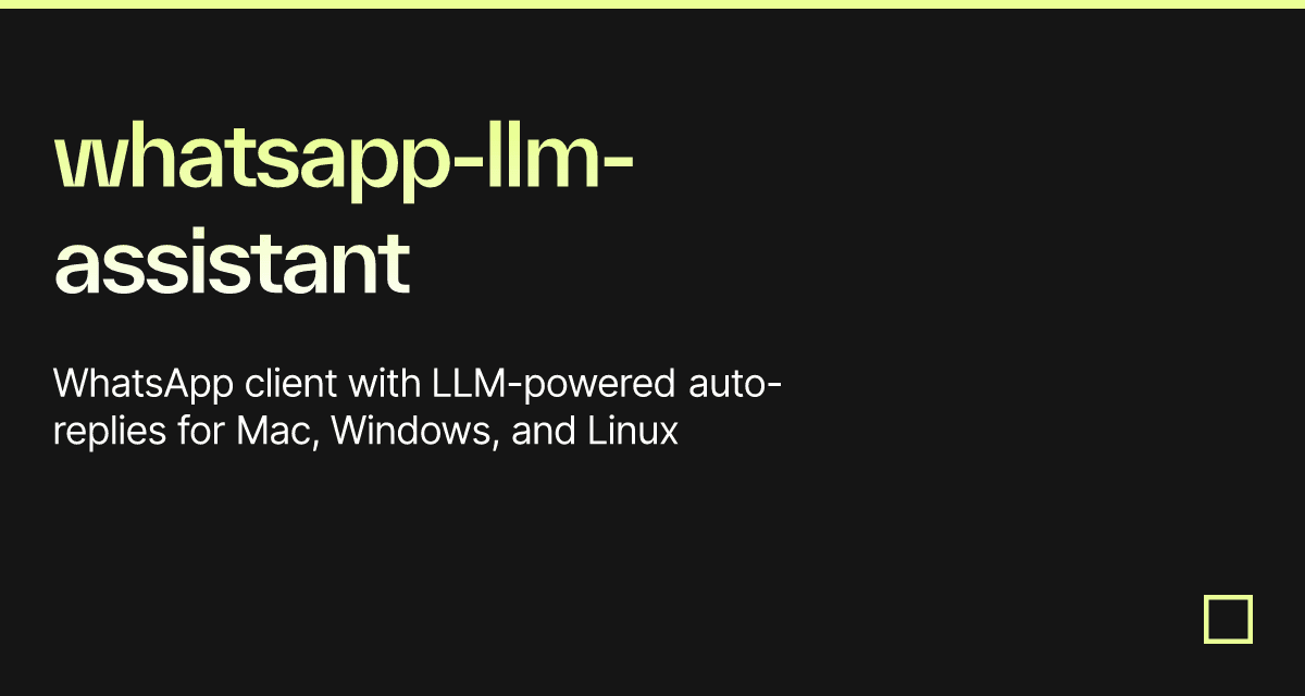 whatsapp-llm-assistant - Codesandbox