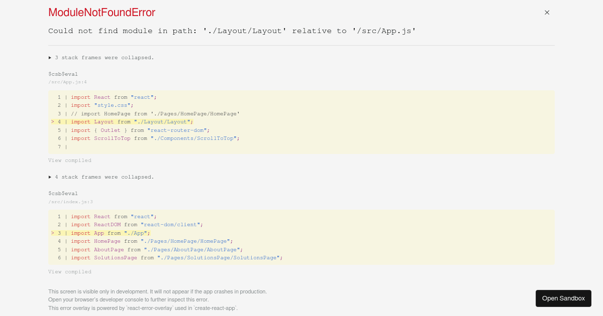 React Router Issue Codesandbox 6587