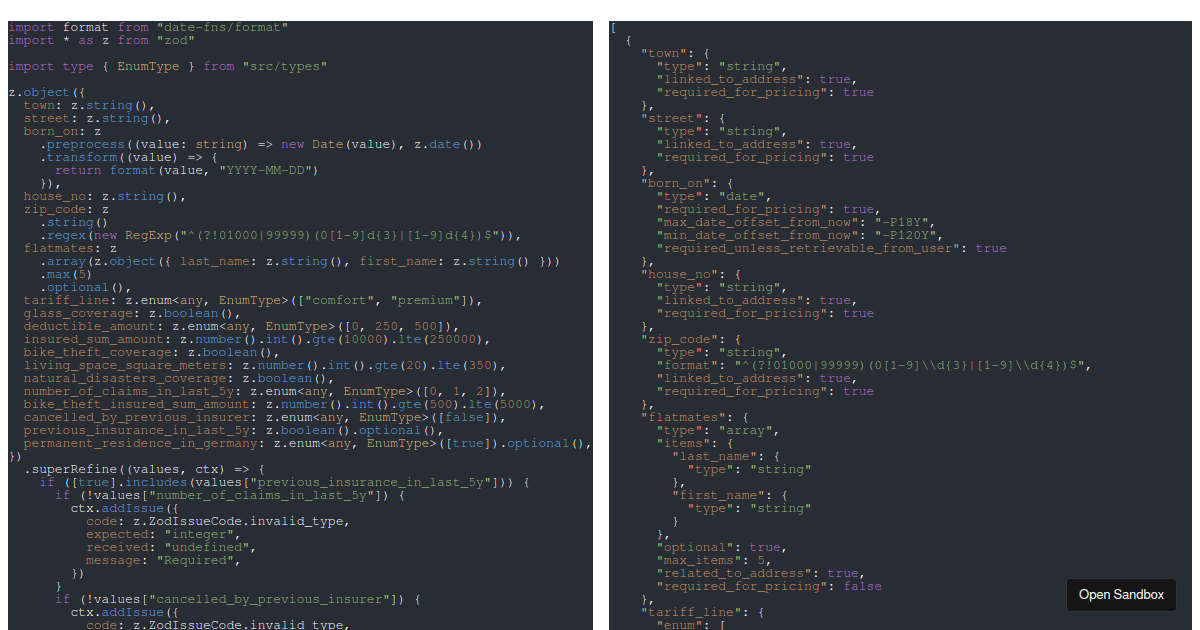 getsafe-schema-generator - Codesandbox