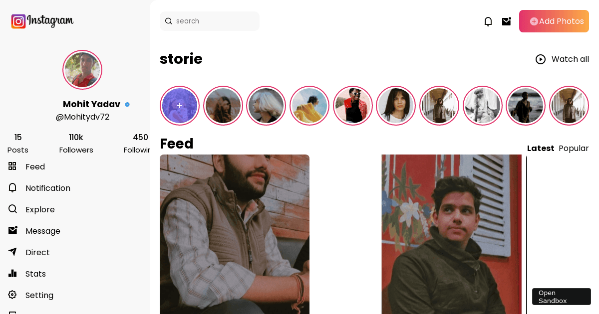 Instagram_clone - Codesandbox