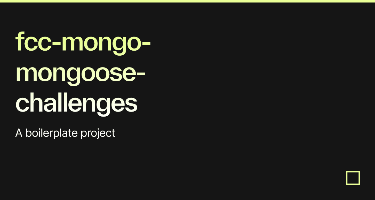 fcc-mongo-mongoose-challenges - Codesandbox fcc-mongo-mongoose-challenges - Codesandbox