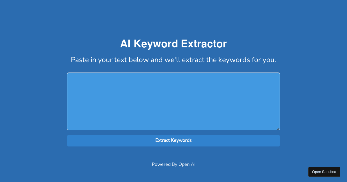 keyword-extractor - Codesandbox