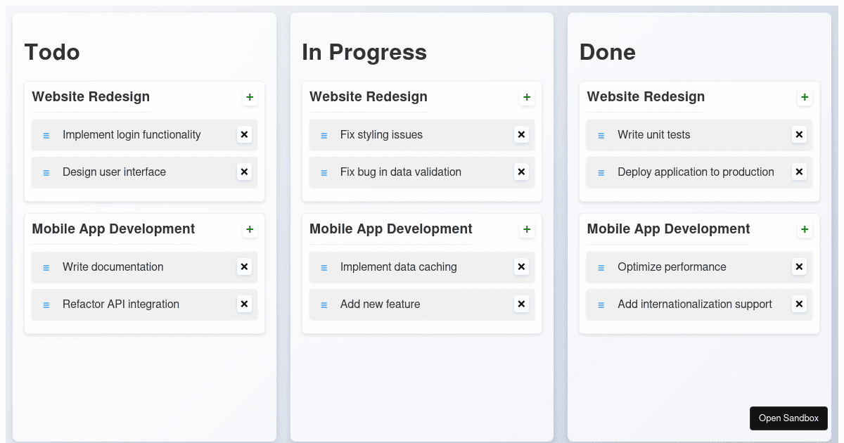 snapdrag-kanban-board - Codesandbox