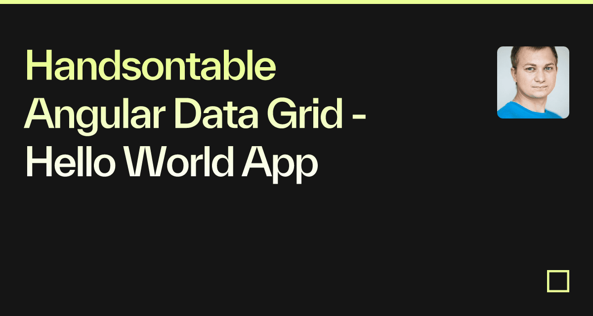 Handsontable Angular Data Grid - Hello World App - Codesandbox