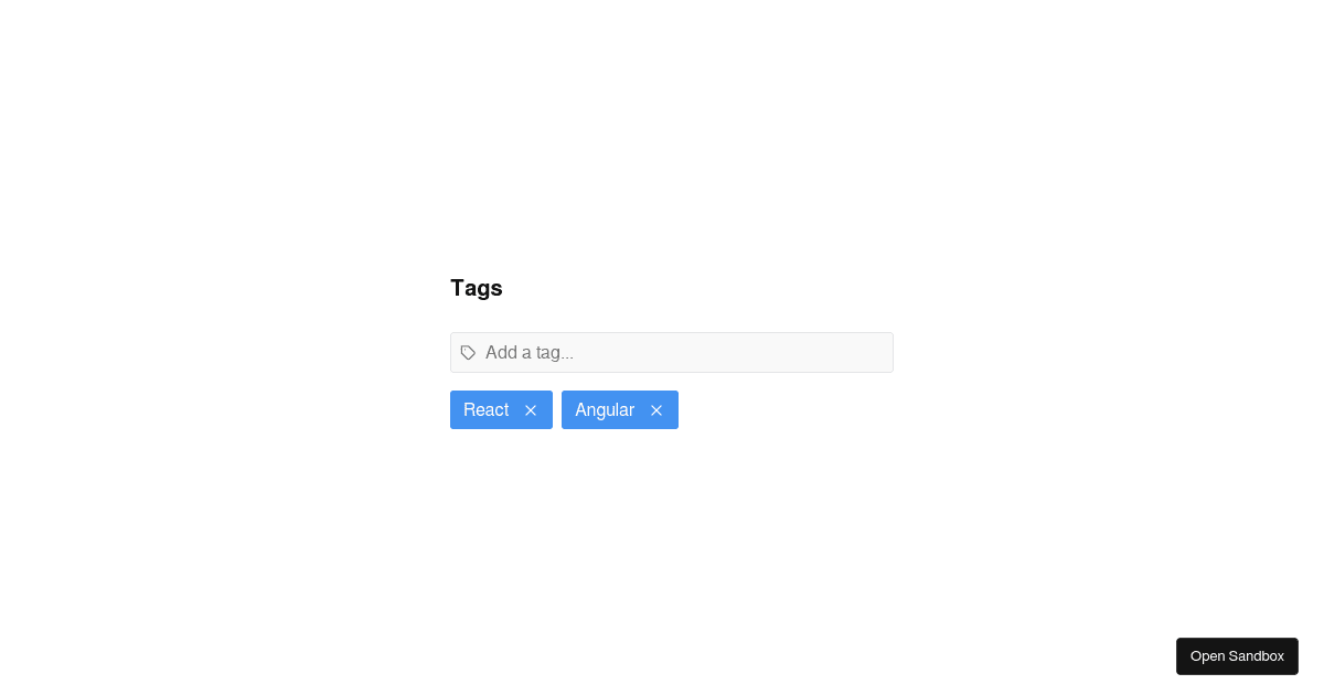 Add Tags (with React Hooks) - Codesandbox